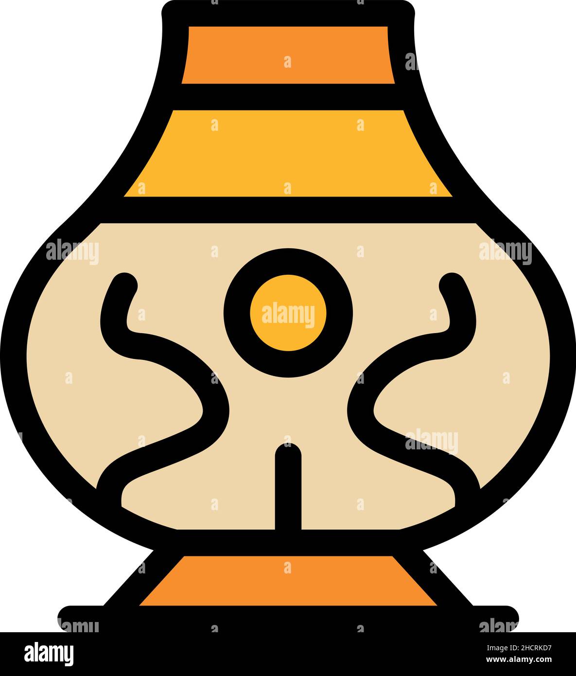 Handicraft amphora icon. Outline handicraft amphora vector icon color ...