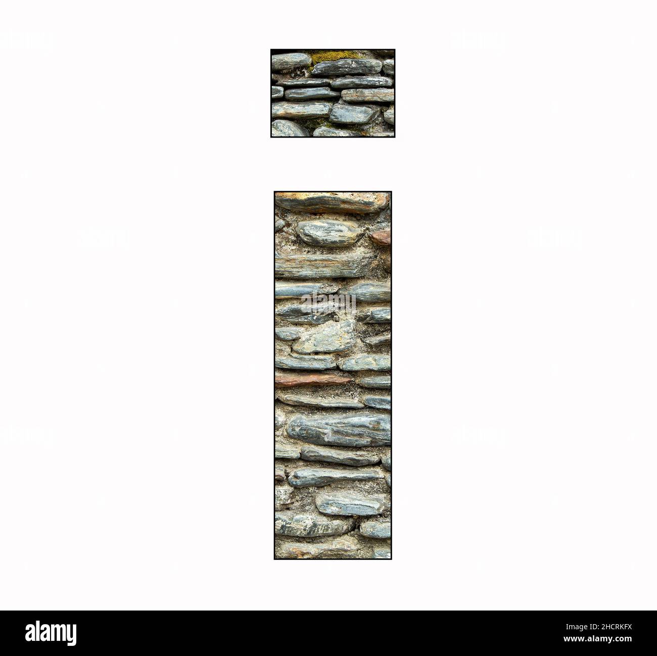 Alphabet letter i - Rustic stone background Stock Photo - Alamy