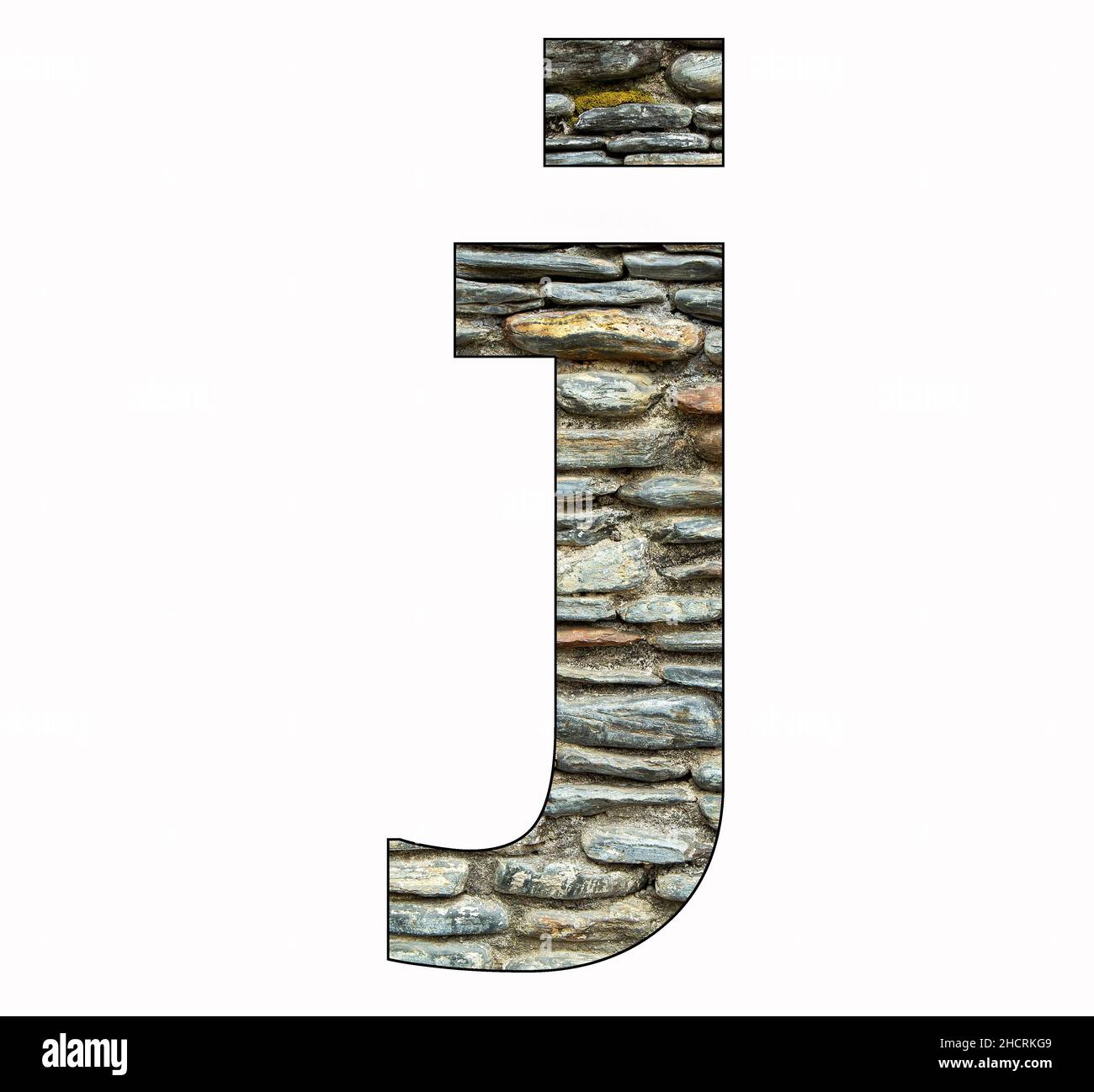 Rustic stone letter j - Black background Stock Photo - Alamy