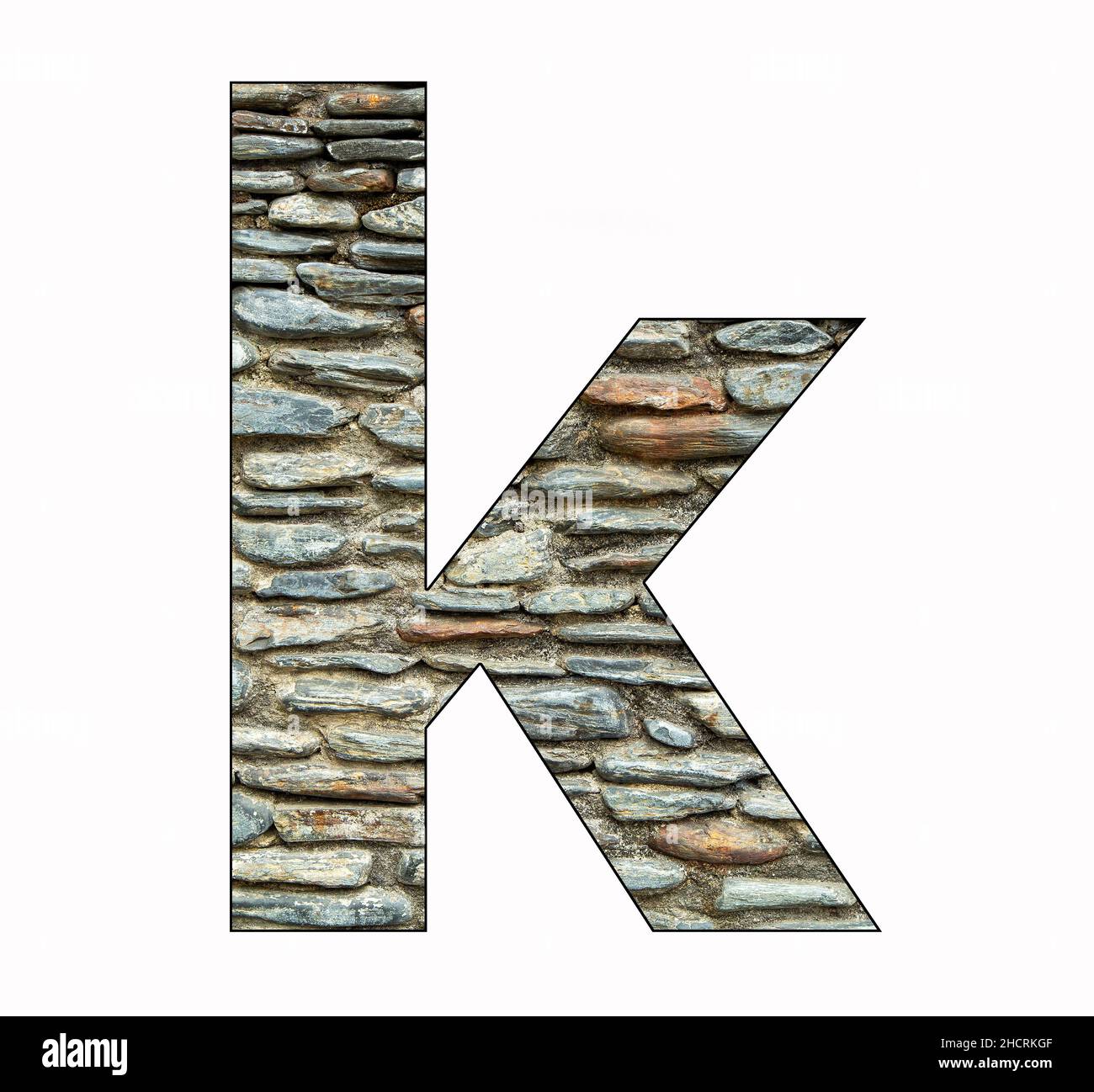 Alphabet letter k - Rustic stone background Stock Photo - Alamy