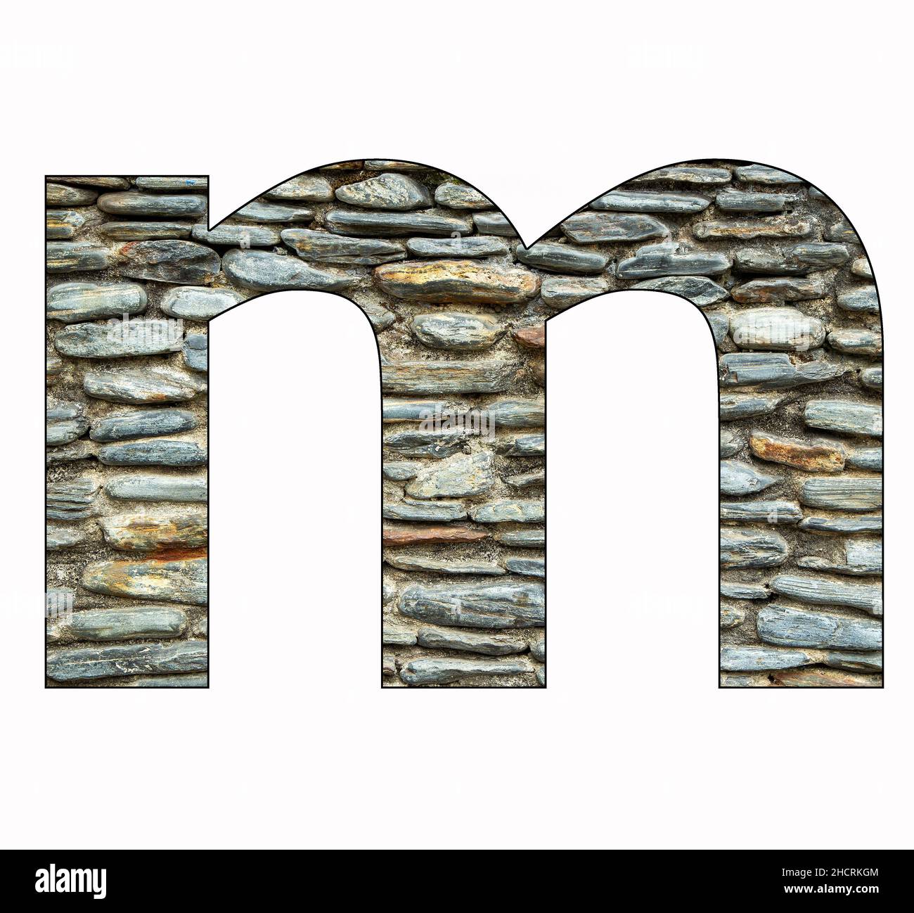 Alphabet letter m - Rustic stone background Stock Photo - Alamy