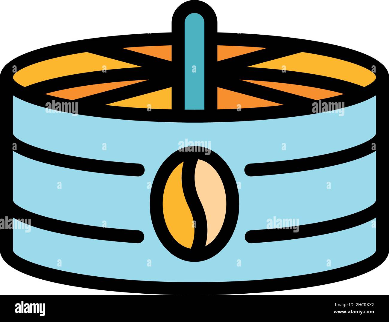 Coffee container icon. Outline coffee container vector icon color flat ...