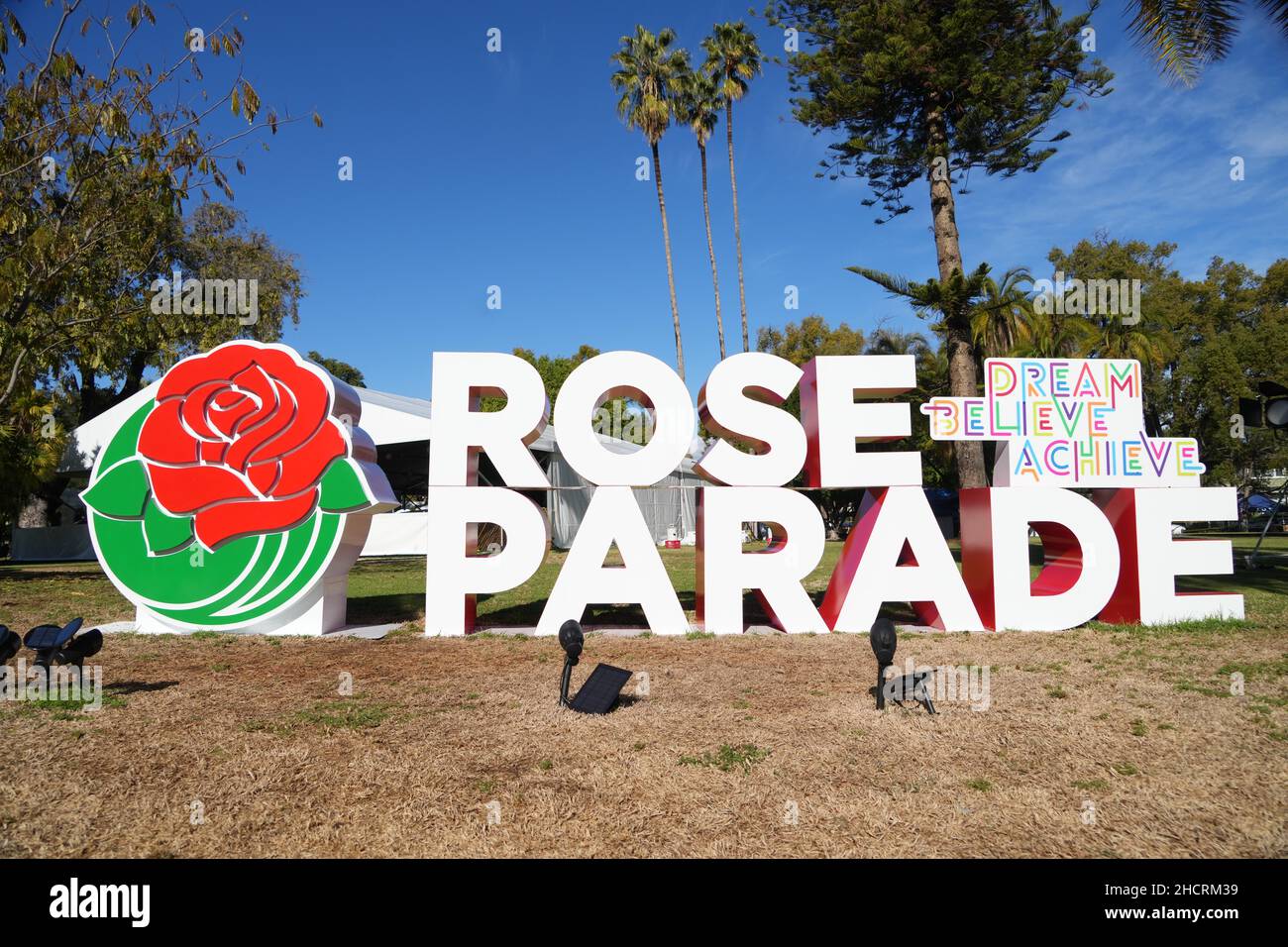 Rose Parade letters and logo with 2022 Rose Parade theme "Dream ...