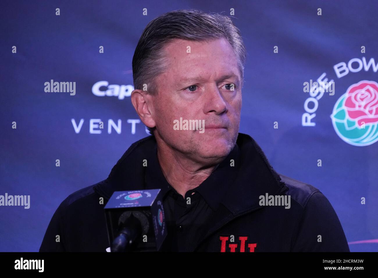 Utah Utes coach Kyle Whittingham speaks at a Rose Bowl press conference ...