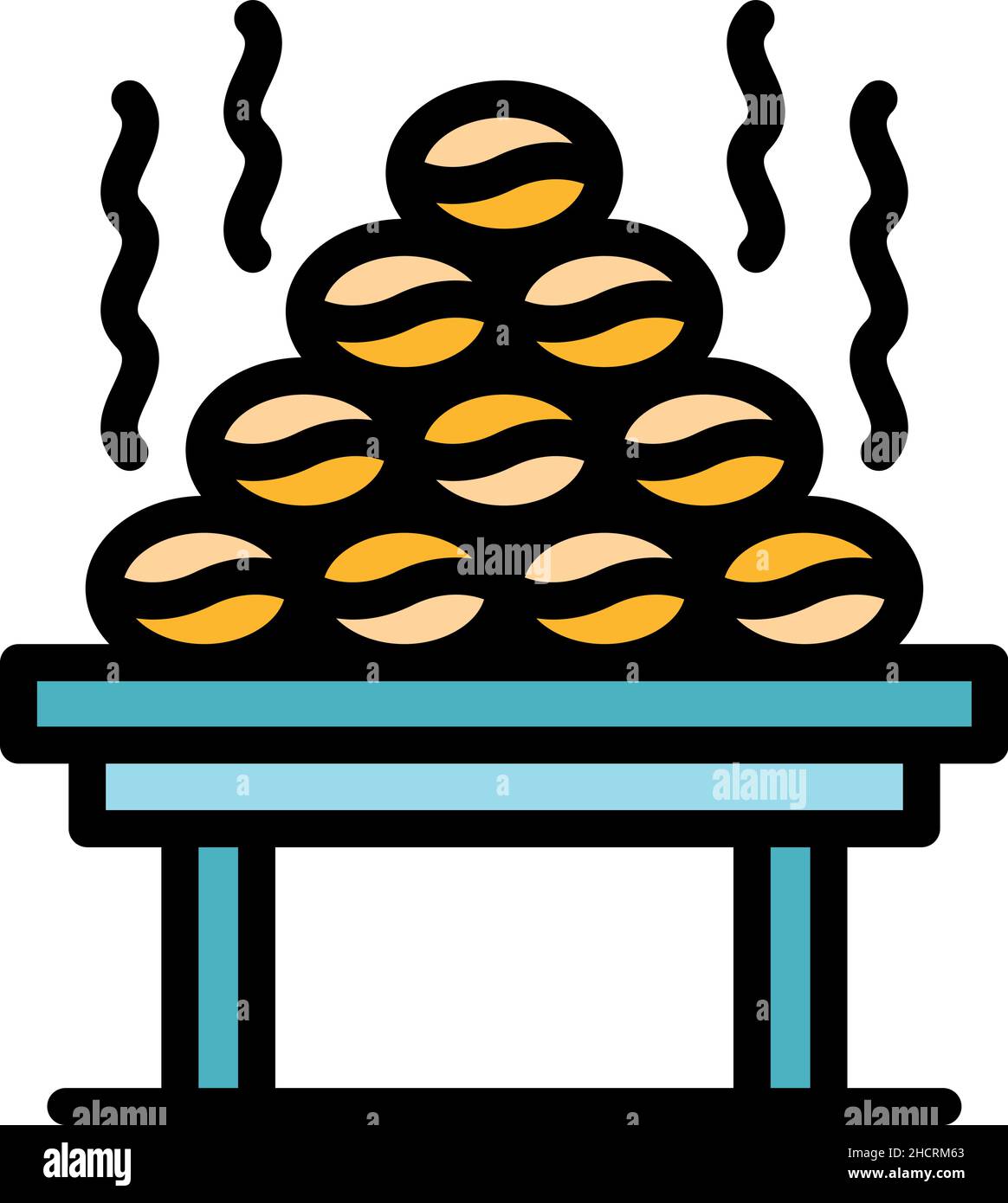 Dry process coffee icon. Outline dry process coffee vector icon color ...