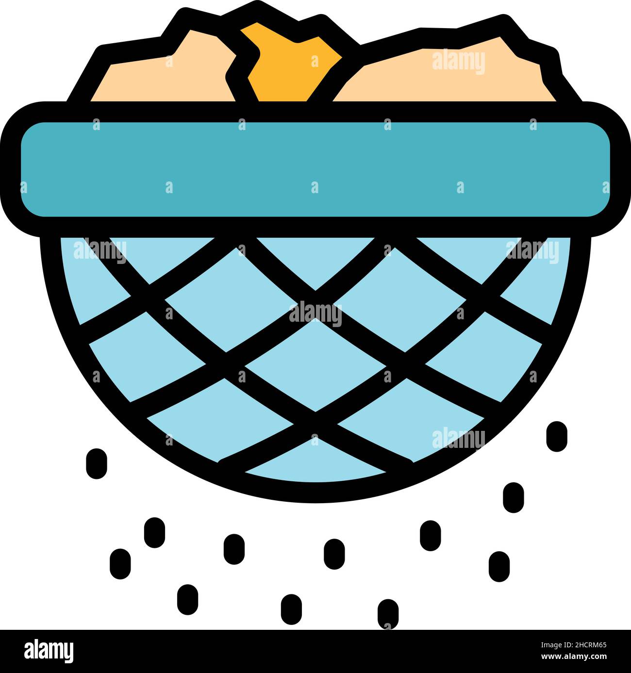 Coffee powder icon. Outline coffee powder vector icon color flat ...