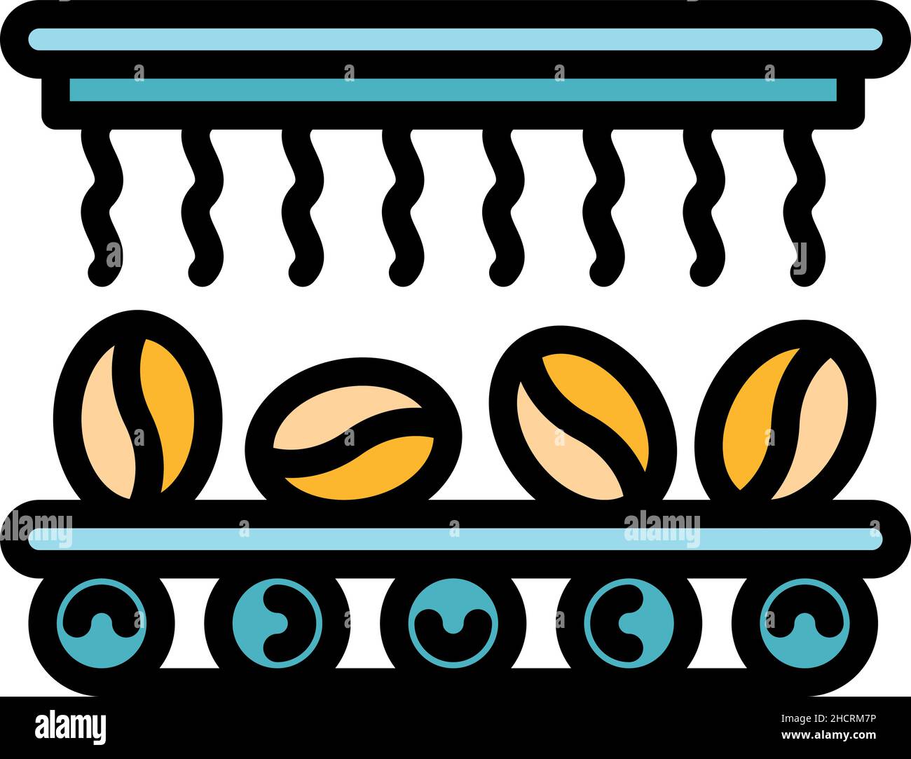 Factory roasting coffee icon. Outline factory roasting coffee vector ...