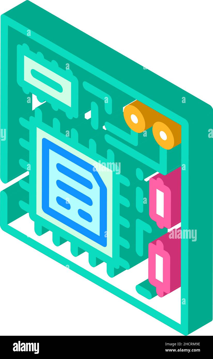 cpu board isometric icon vector illustration Stock Vector Image & Art ...