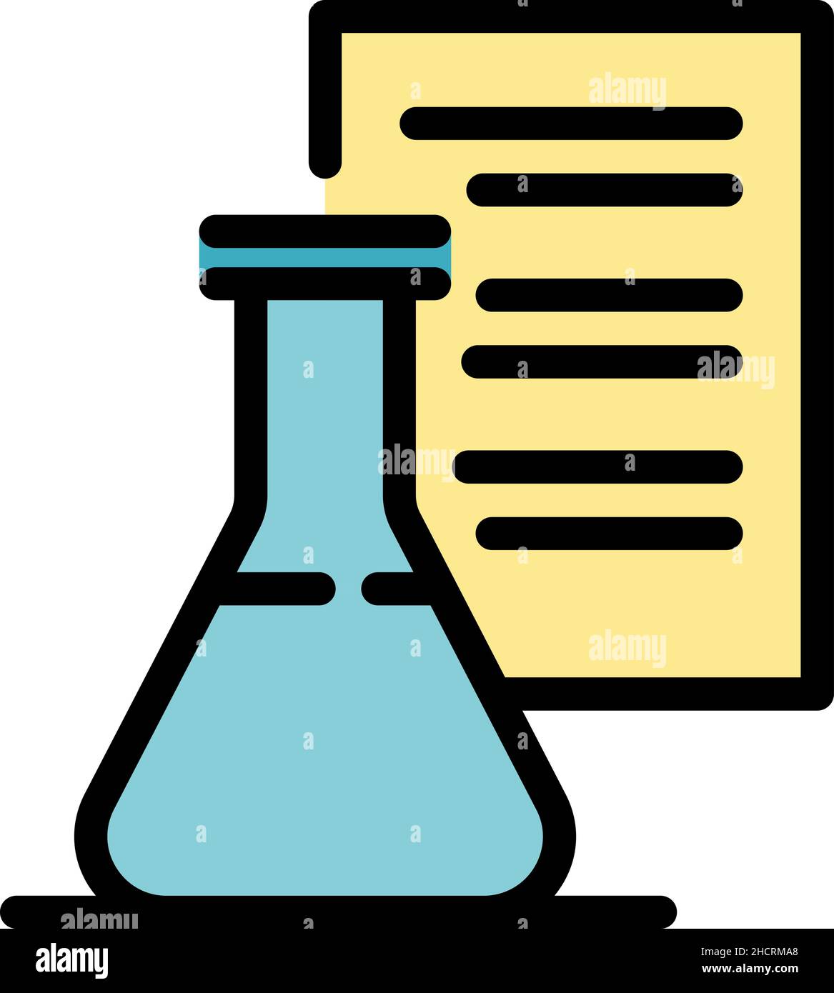 Flask milk icon. Outline flask milk vector icon color flat isolated ...