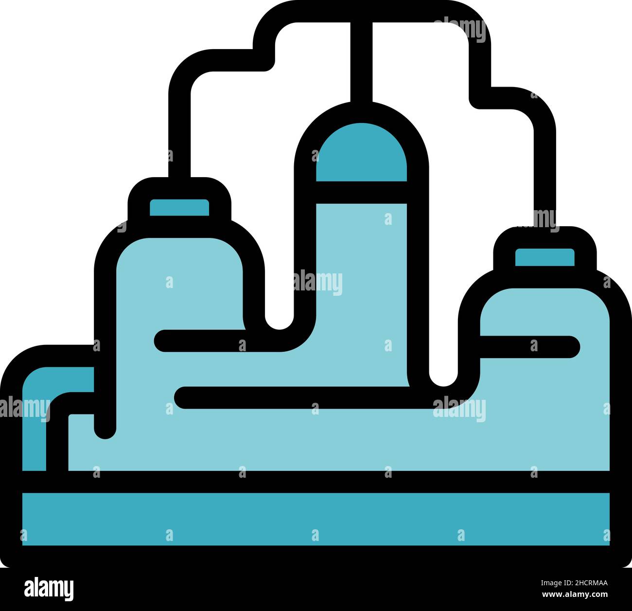 Milk factory icon. Outline milk factory vector icon color flat isolated ...