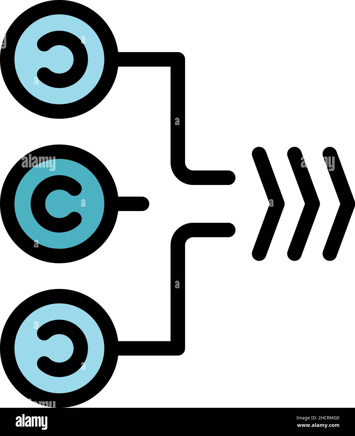 Marketing mix icon. Outline marketing mix vector icon color flat ...