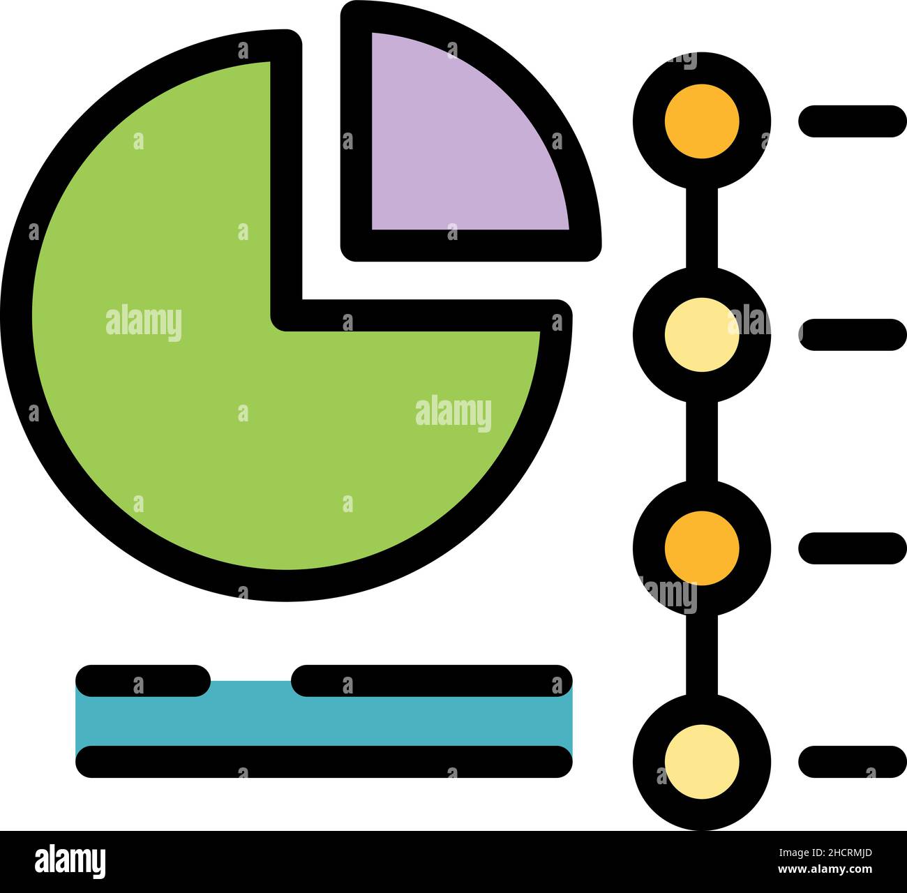 Marketing mix pie icon. Outline marketing mix pie vector icon color ...