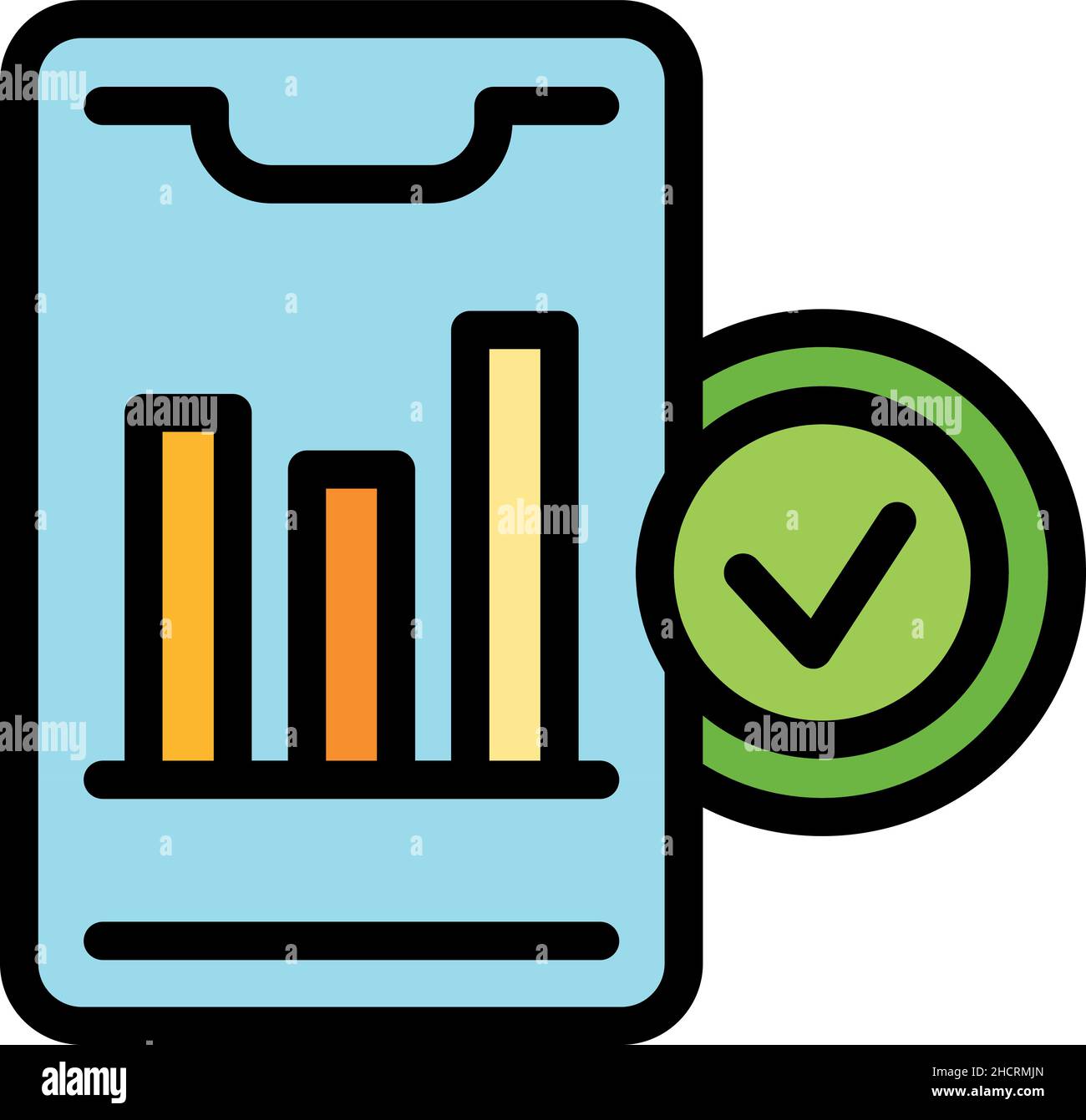 Market position graph icon. Outline market position graph vector icon ...