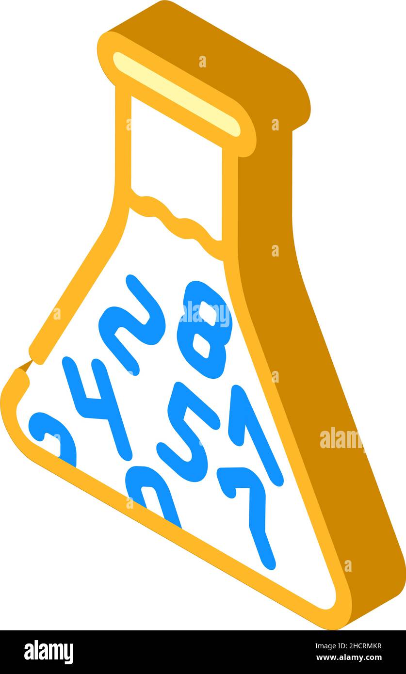 flask with numbers isometric icon vector illustration Stock Vector ...