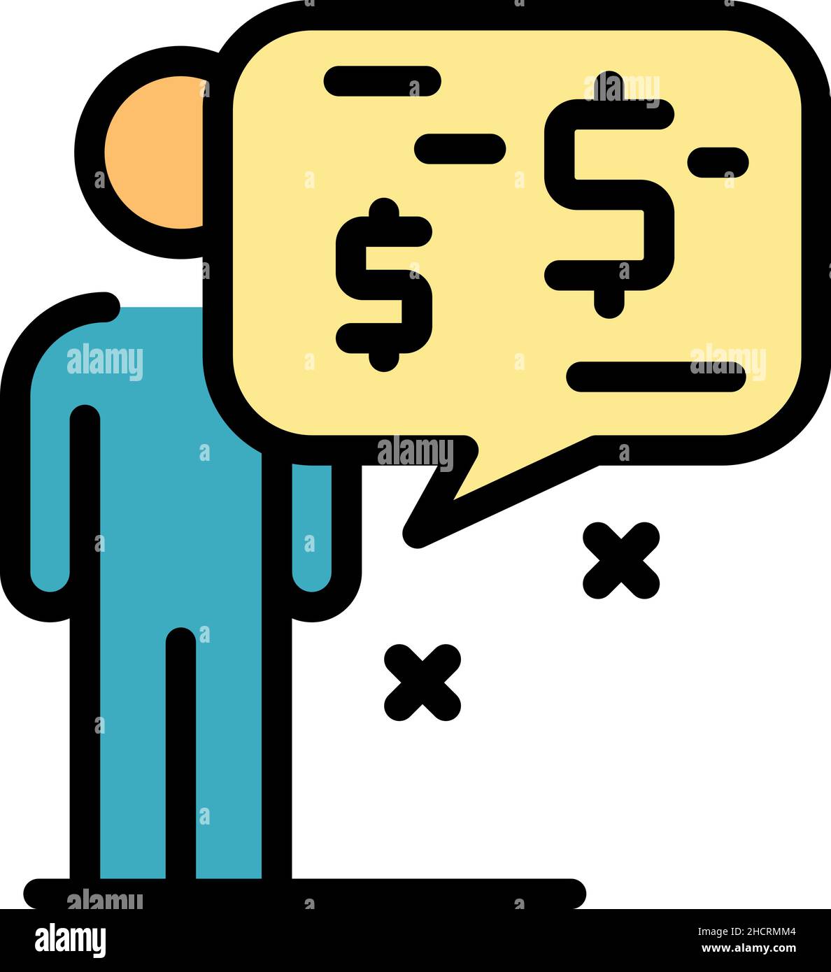 Customer profile icon. Outline customer profile vector icon color flat ...