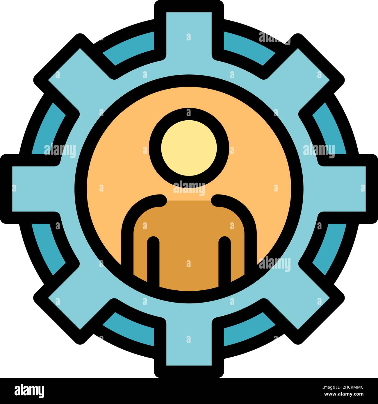 Consumer target icon. Outline consumer target vector icon color flat ...