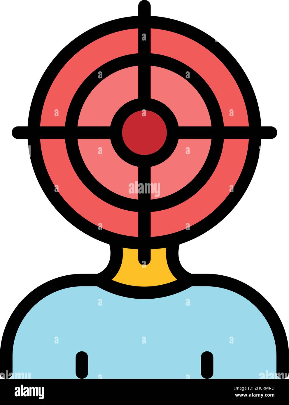 Hr target icon. Outline hr target vector icon color flat isolated Stock ...