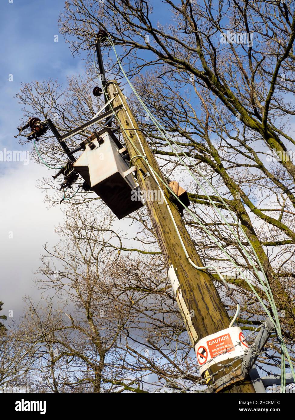 An electricity pylon impacted by Storm Arwen, an extrmely powerful ...