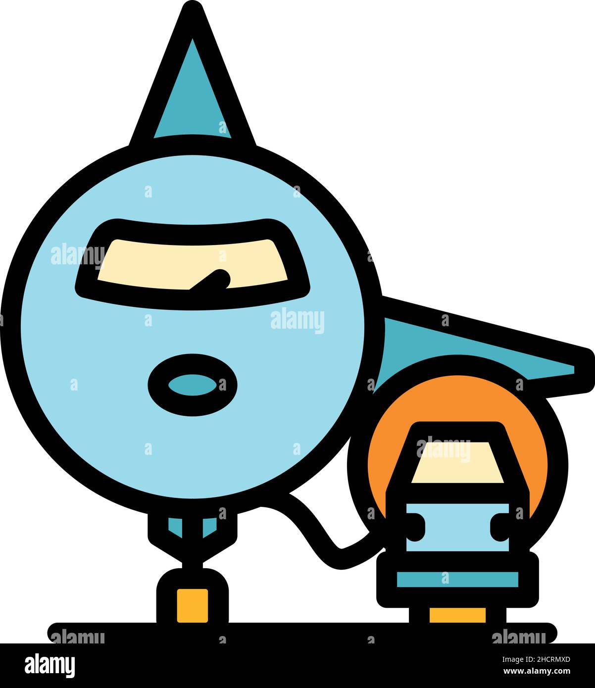 Airplane fuel icon. Outline airplane fuel vector icon color flat ...