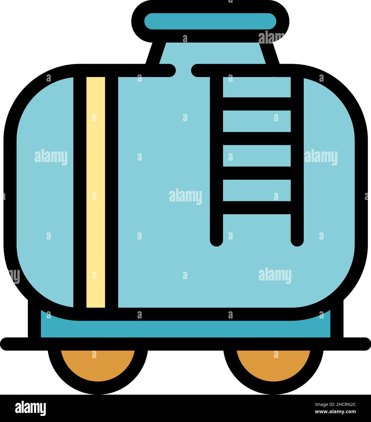 Oil train icon. Outline oil train vector icon color flat isolated Stock ...