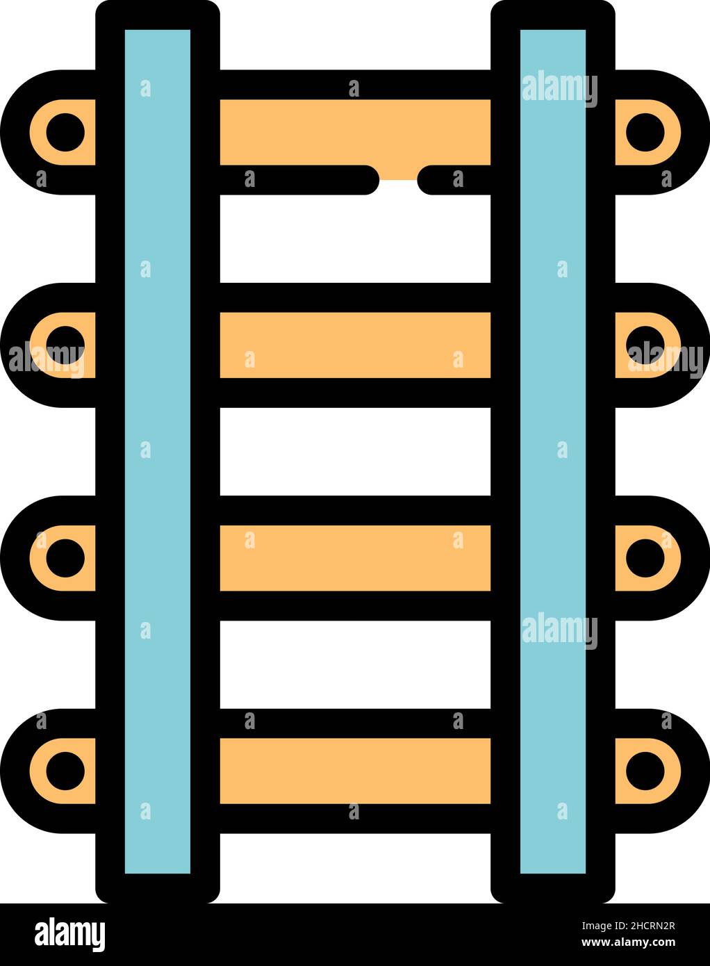 Train railway icon. Outline train railway vector icon color flat ... Train railway icon. Outline train railway vector icon color flat ...