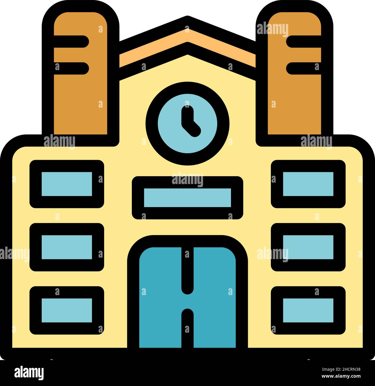 Train station building icon. Outline train station building vector icon ...