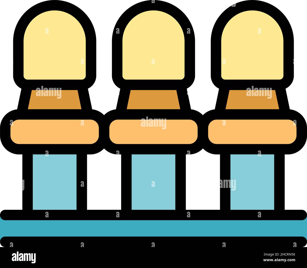 Train seats icon. Outline train seats vector icon color flat isolated ...