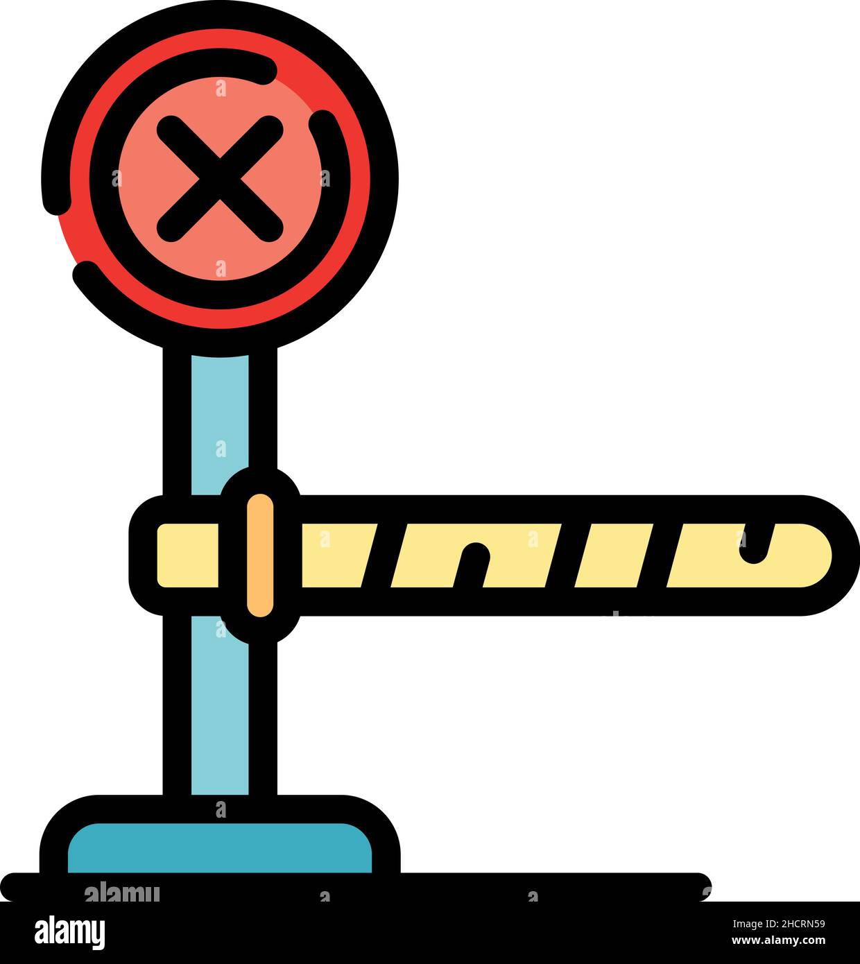 Train light barrier icon. Outline train light barrier vector icon color ...