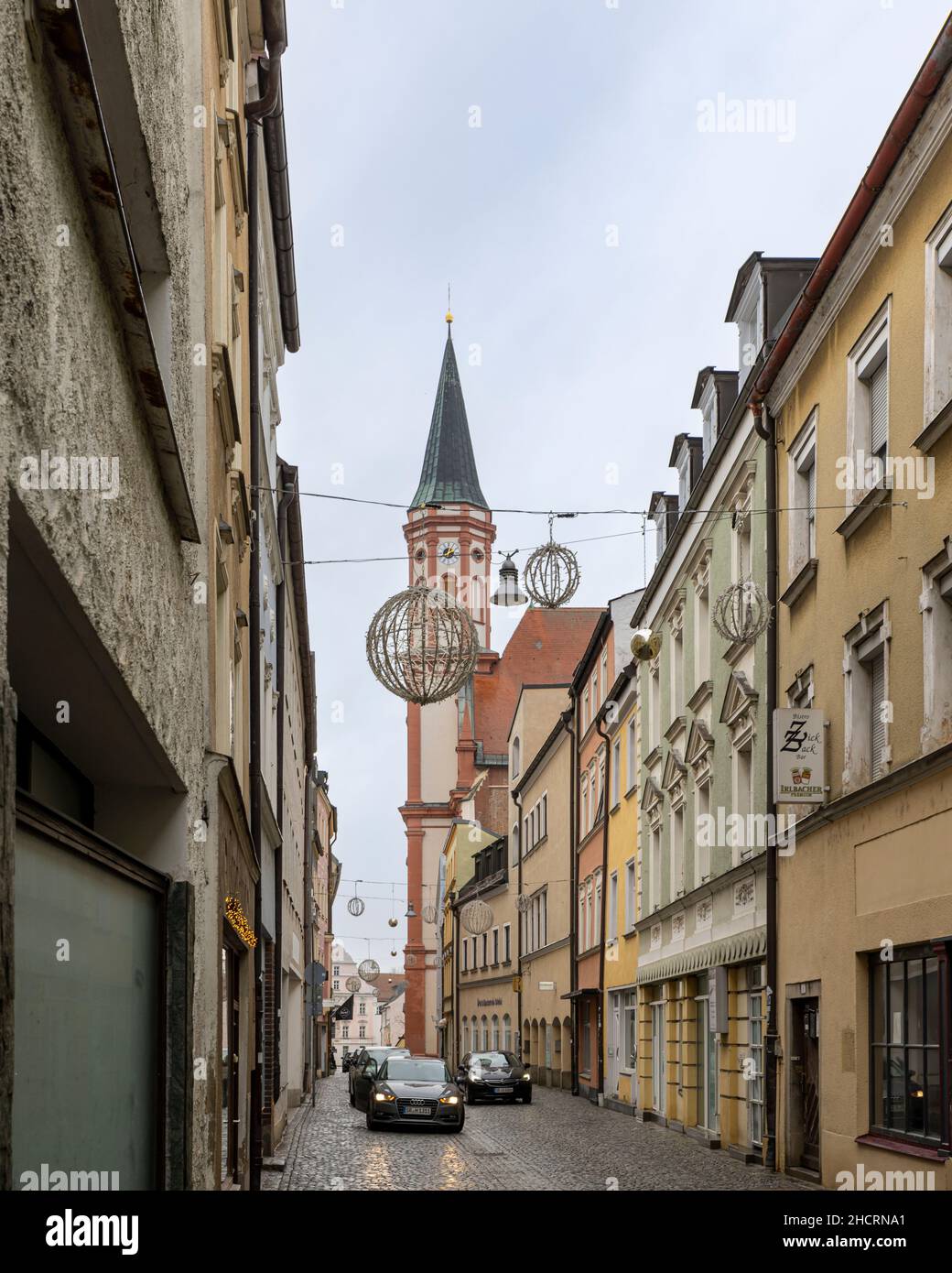 Well preserved historical building in Straubing old town in Germany ...
