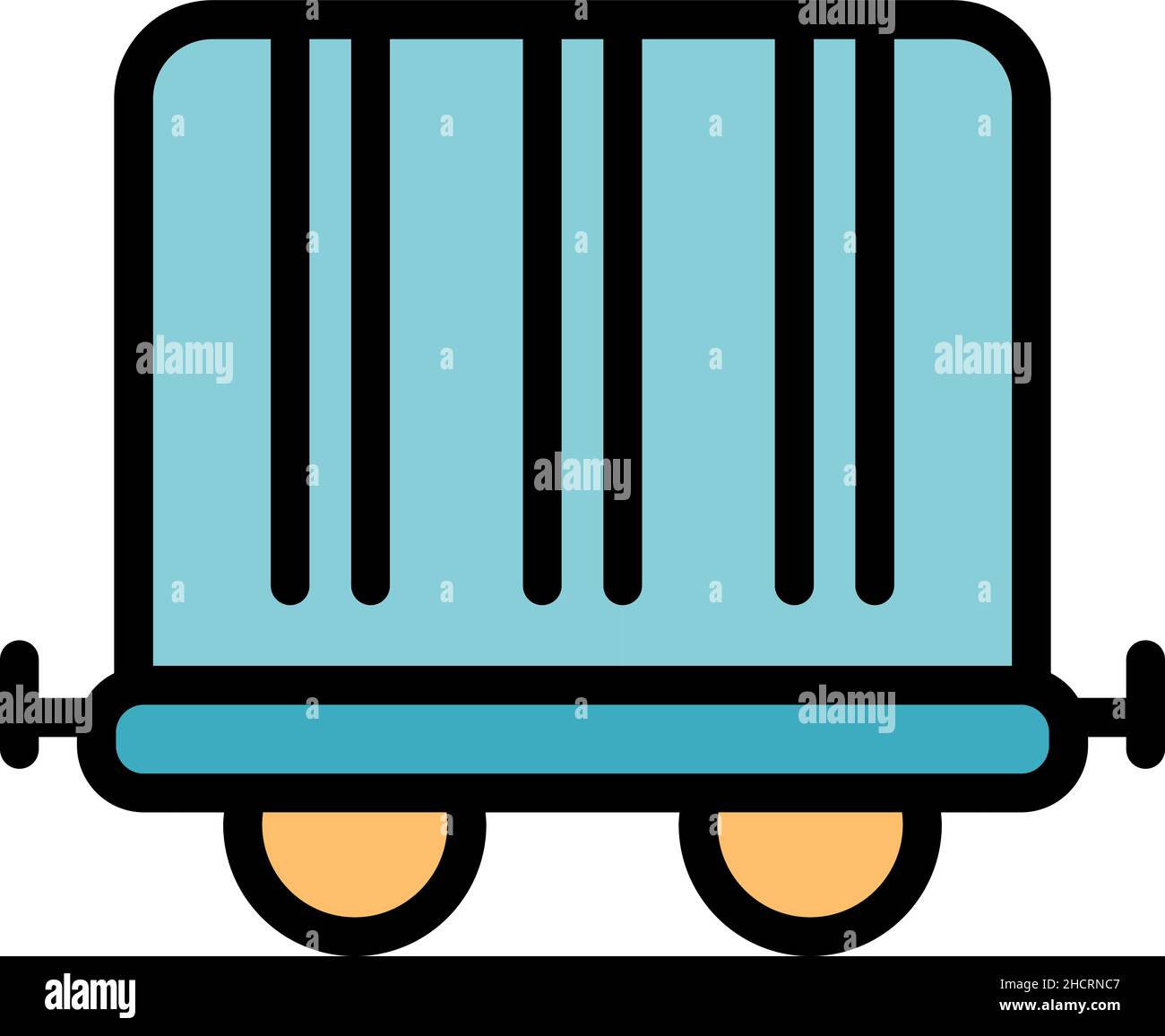 Train boxcar icon. Outline train boxcar vector icon color flat isolated ...