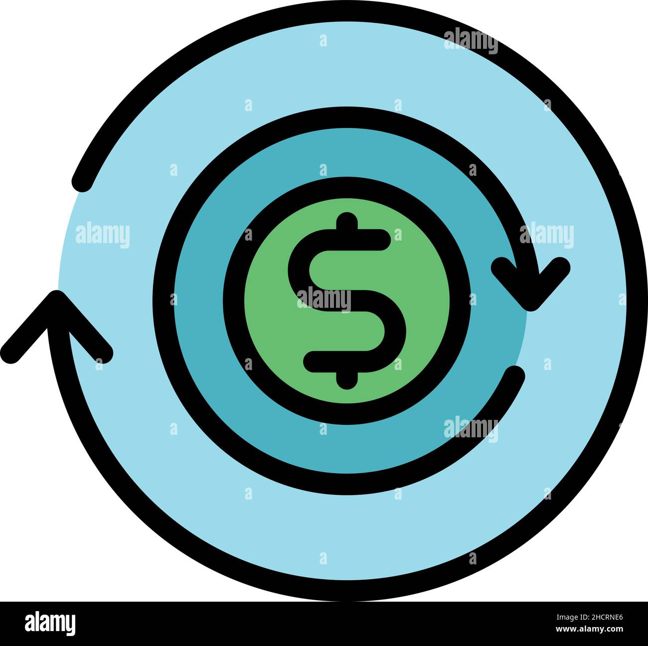 Money online conversion icon. Outline money online conversion vector ...