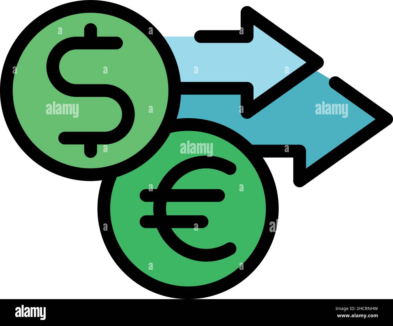 Dollar euro money transfer icon. Outline dollar euro money transfer ...