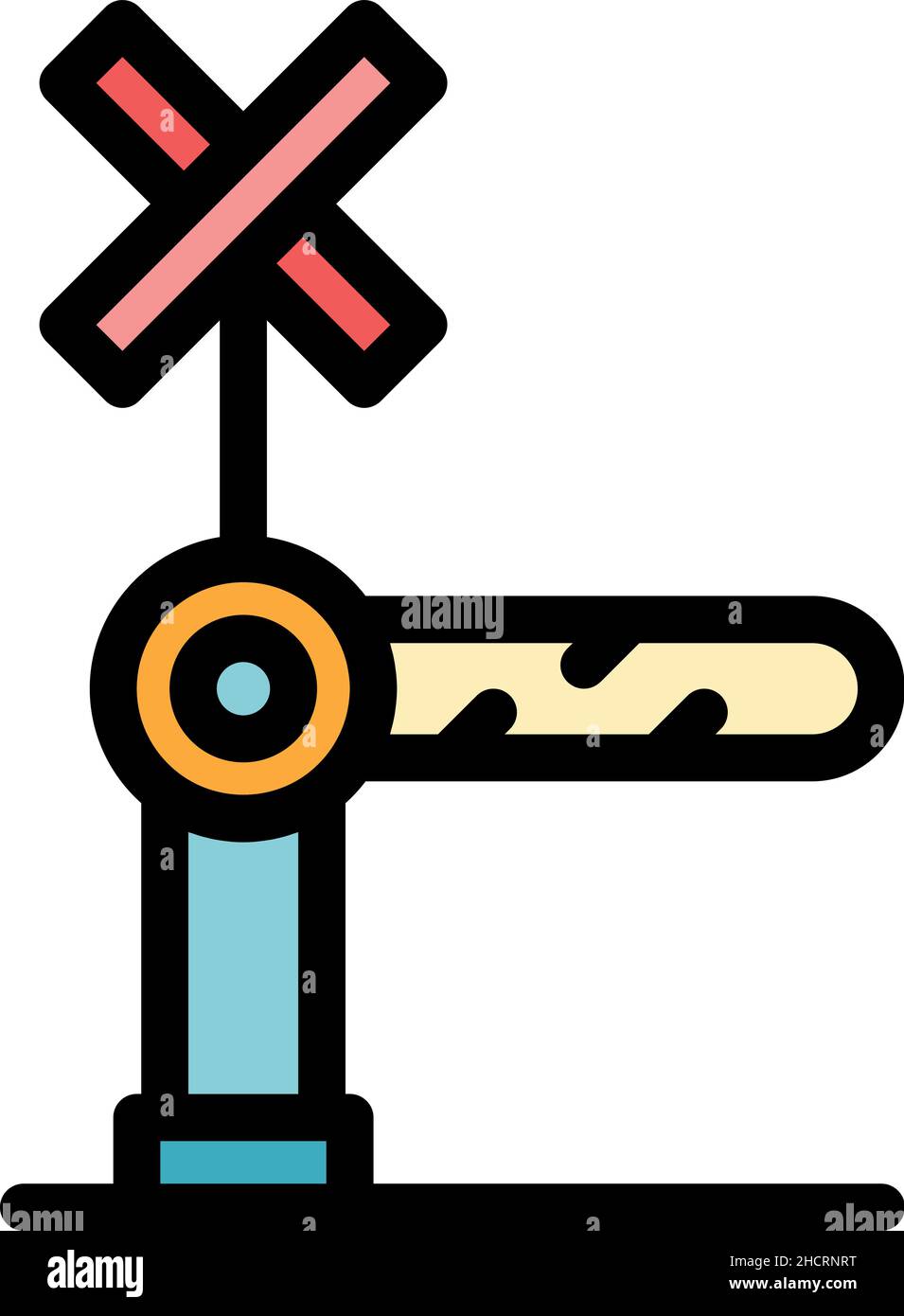 Security railroad barrier icon. Outline security railroad barrier ...