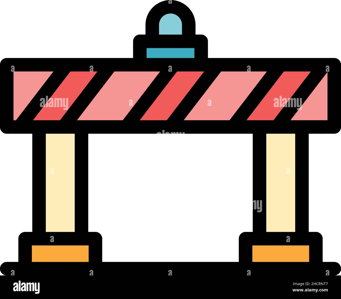 Road barrier gate icon. Outline road barrier gate vector icon color ...