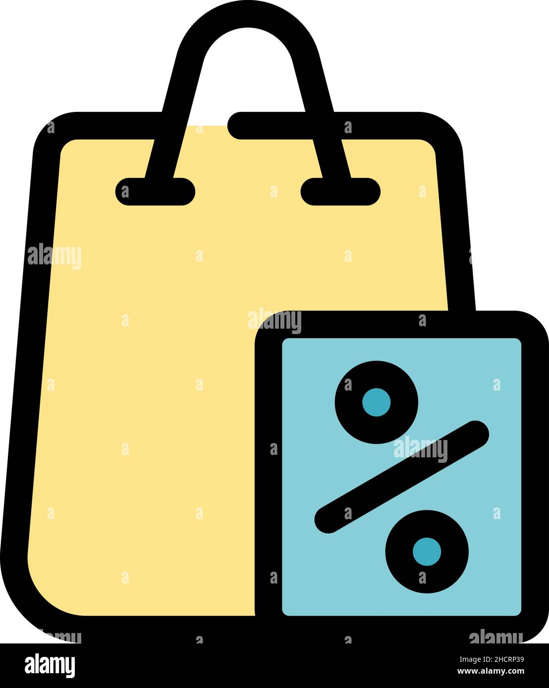 Shop bag icon. Outline Shop bag vector icon color flat isolated Stock ...