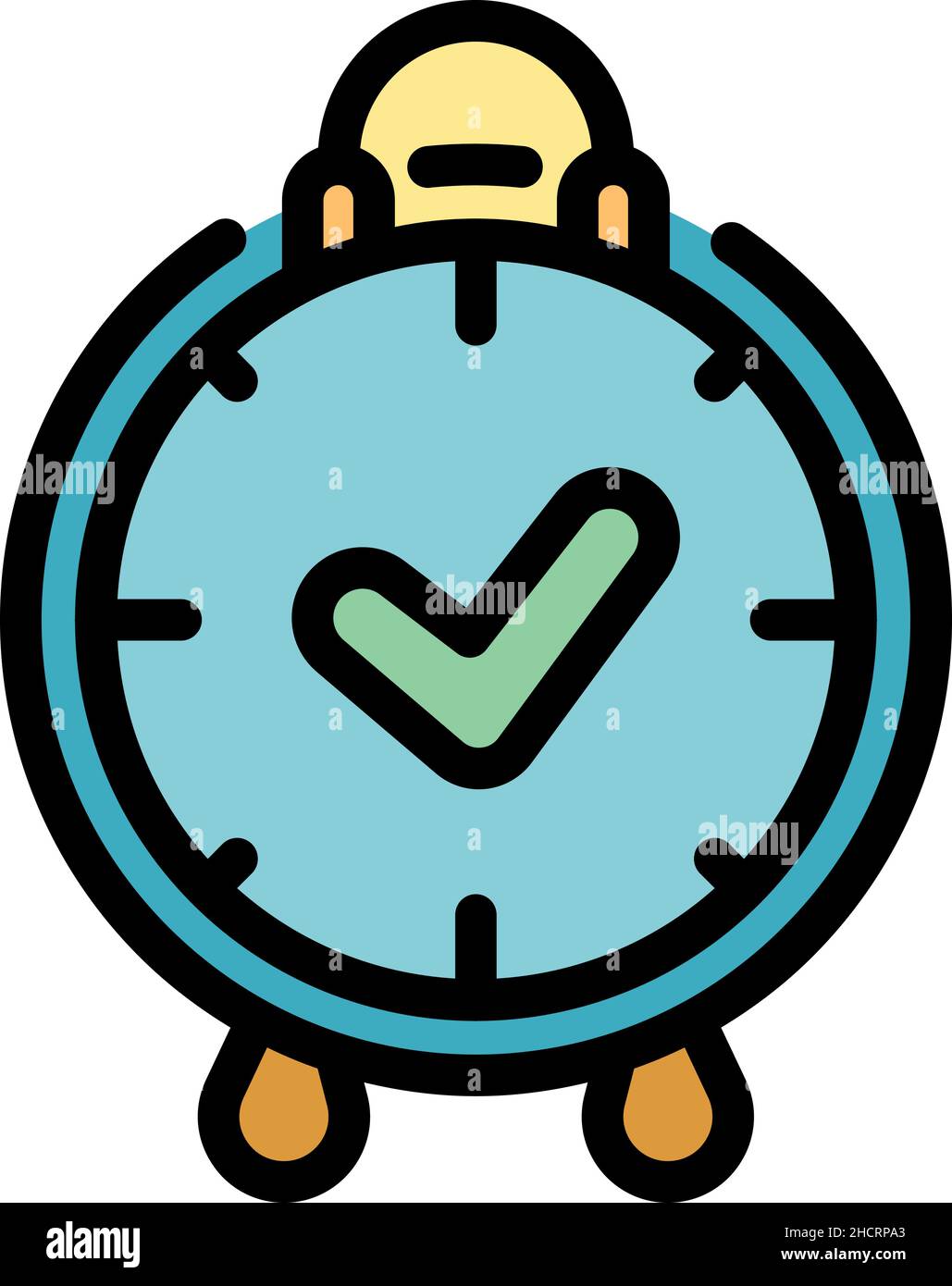 Alarm clock time management icon. Outline Alarm clock time management ...
