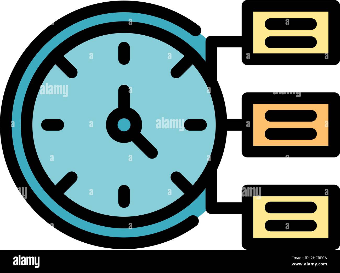 Office time management icon. Outline Office time management vector icon ...