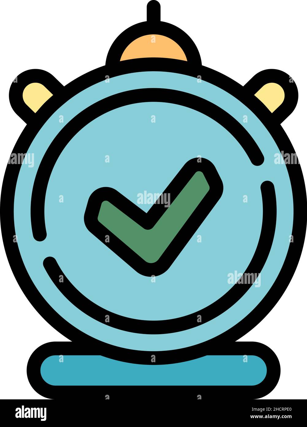 Approved time management icon. Outline Approved time management vector ...