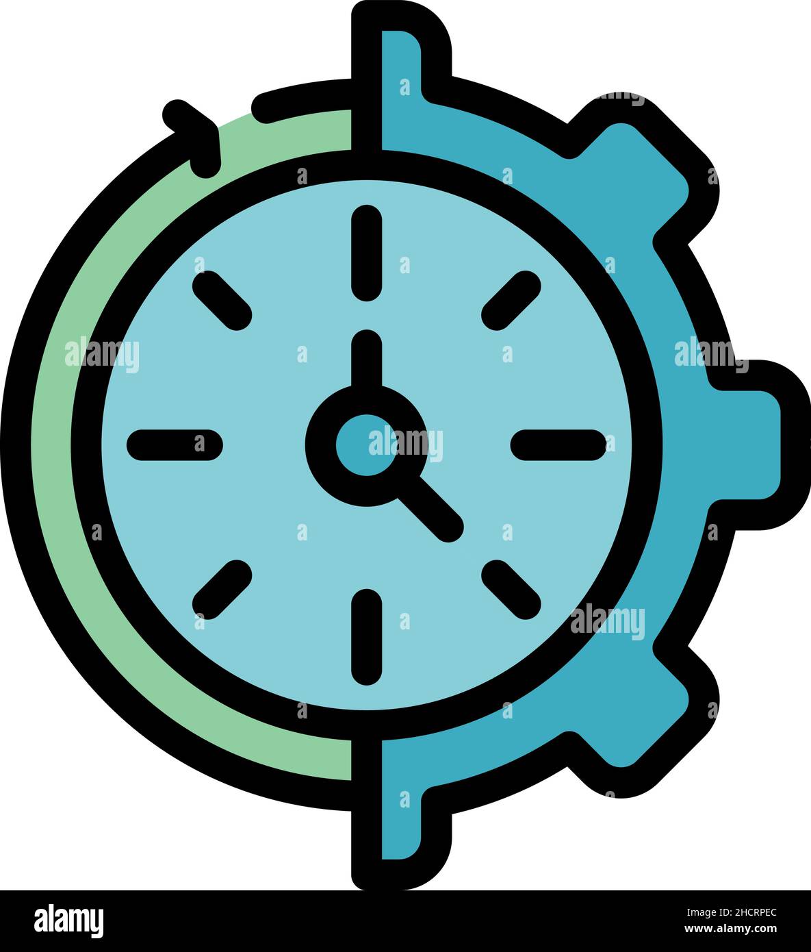 Gear wheel time management icon. Outline Gear wheel time management ...