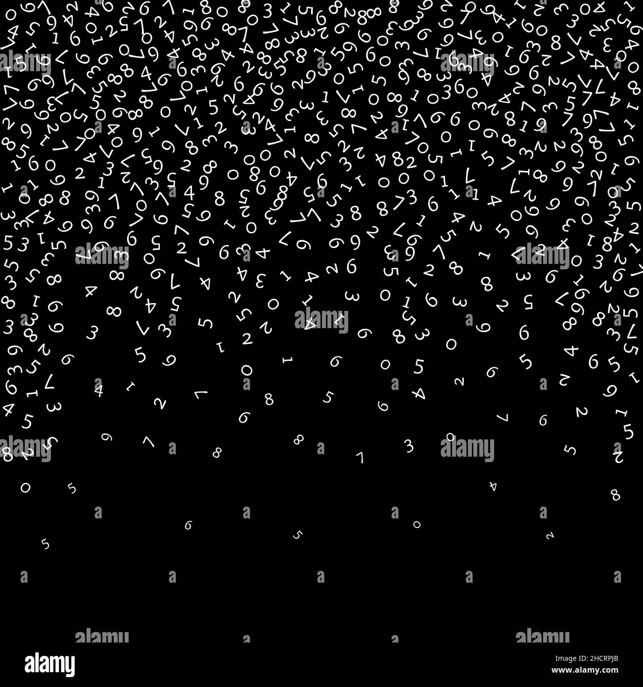 Falling numbers, big data concept. Binary white random flying digits ...