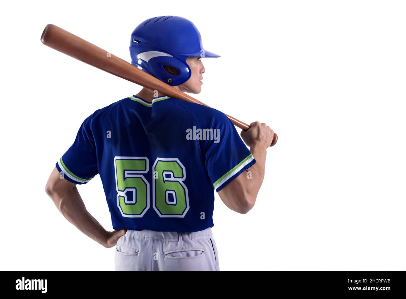 Back view of baseball player isolated on white background Stock Photo ...