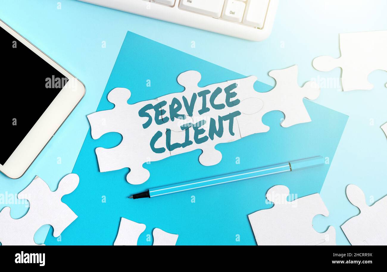 Text sign showing Service Client. Word Written on Dealing with ...