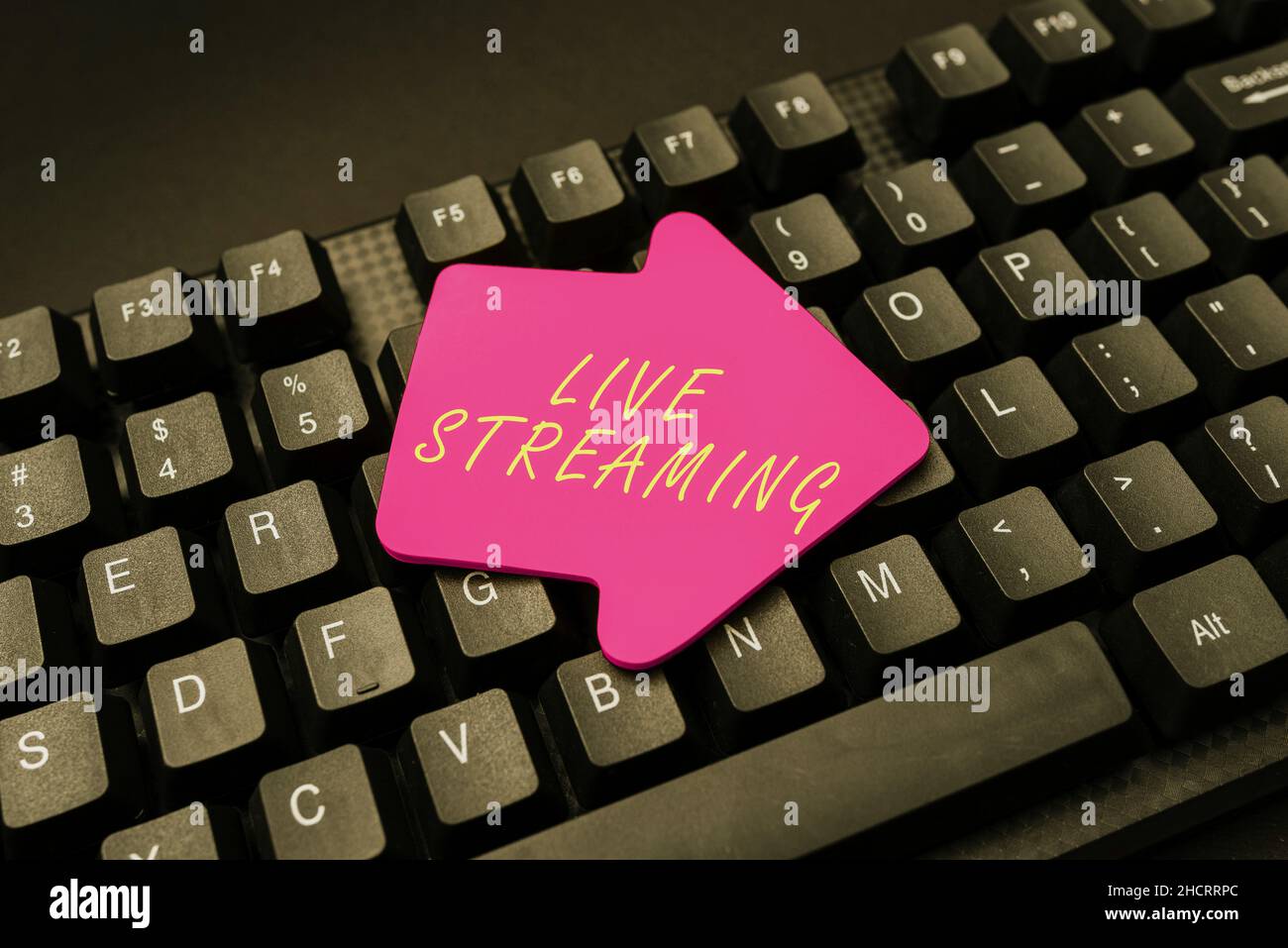 Hand writing sign Live Streaming. Conceptual photo Transmit live video ...