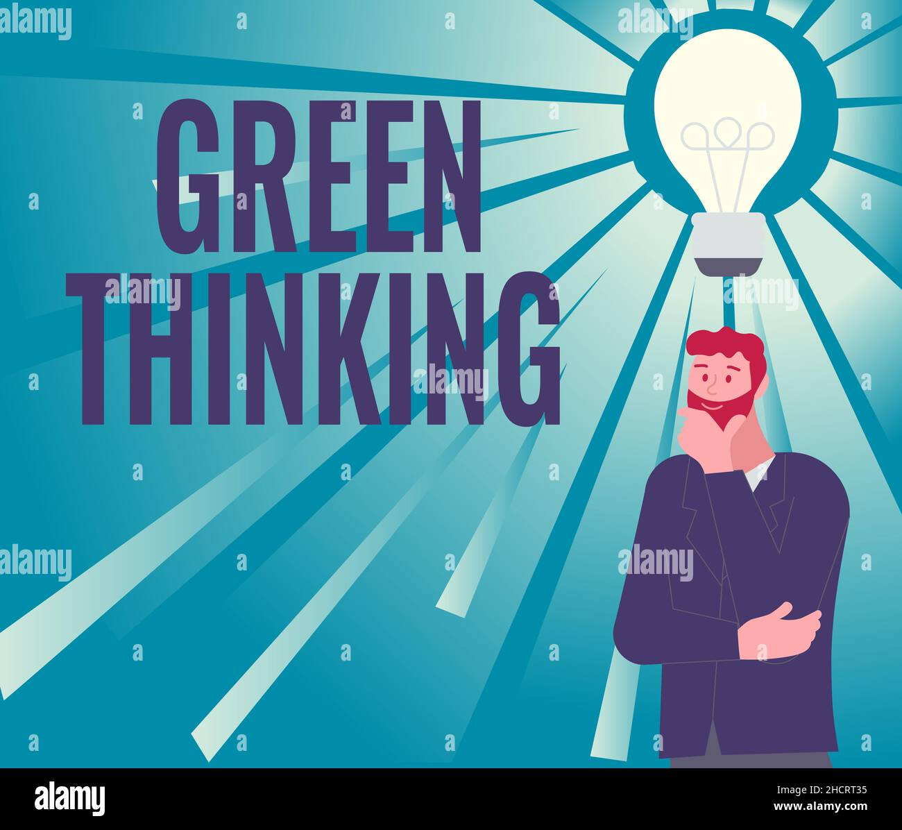 Conceptual caption Green Thinking, Word Written on Taking ction to make ...