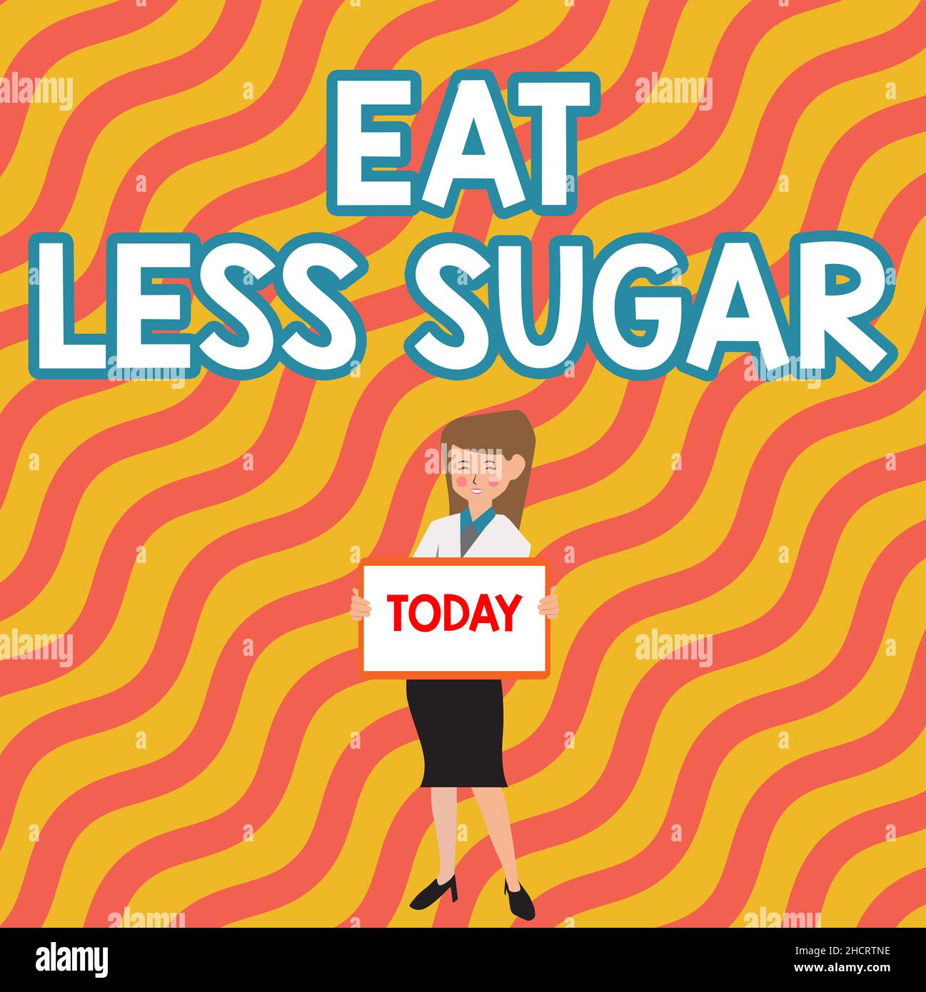Conceptual caption Eat Less Sugar, Business overview reducing sugar ...