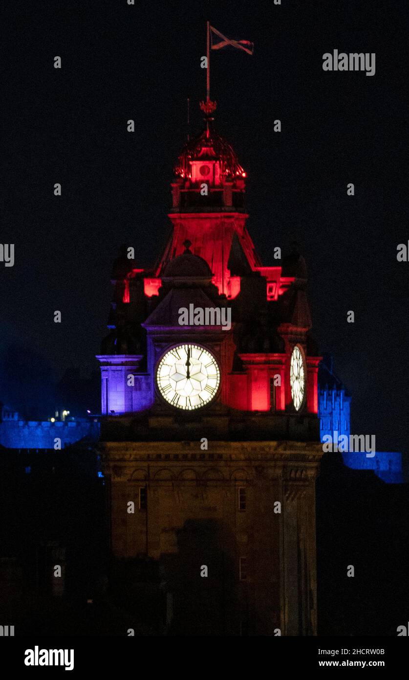 Balmoral clock at midnight hi-res stock photography and images - Alamy