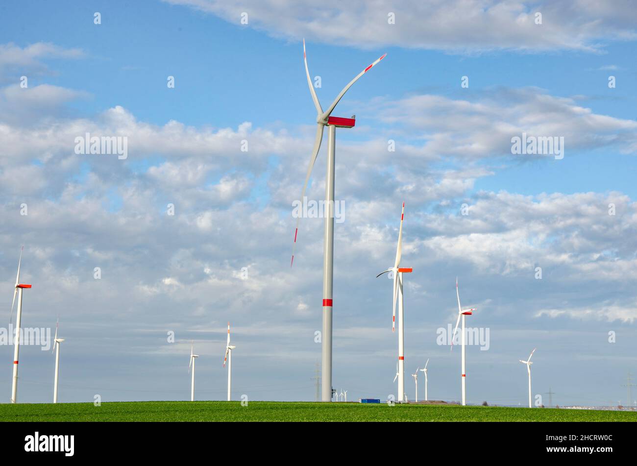Wind turbines in the landscape Stock Photo - Alamy
