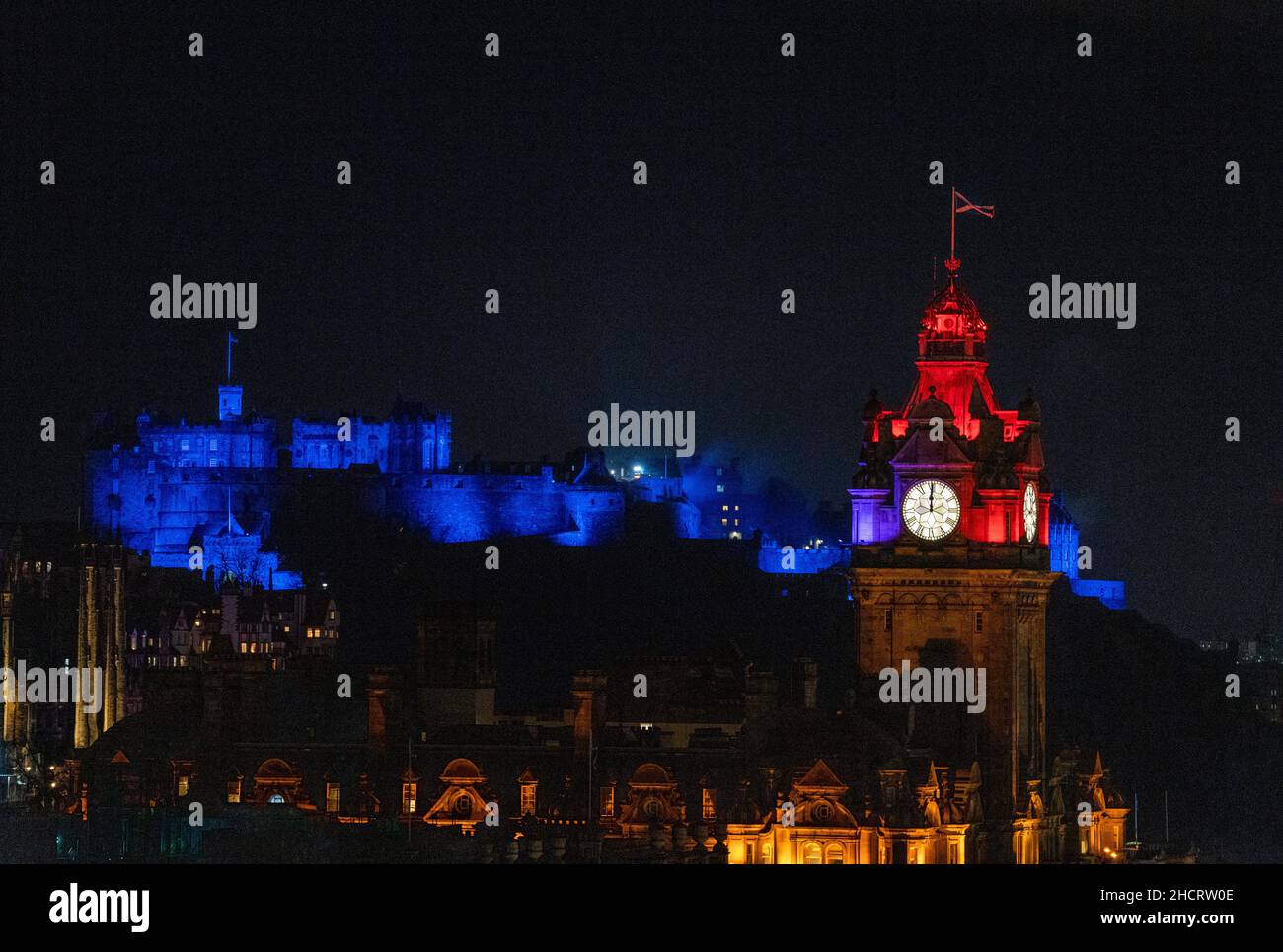Balmoral clock at midnight hi-res stock photography and images - Alamy
