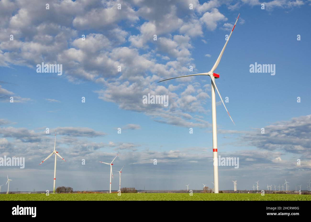 Wind turbines in the landscape Stock Photo - Alamy