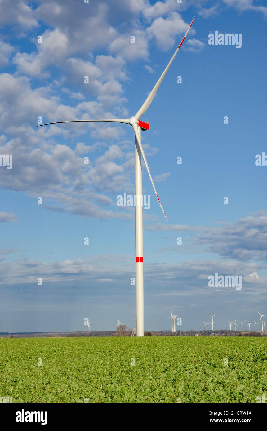 Wind turbines in the landscape Stock Photo - Alamy